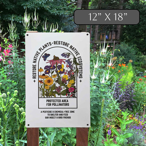 Native Plant Garden Sign; Made in USA Protect Pollinators, Conservatio ...