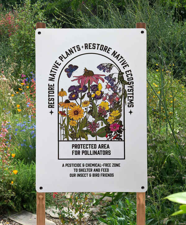 Native Plant Garden Sign; Made in USA Protect Pollinators, Conservatio ...