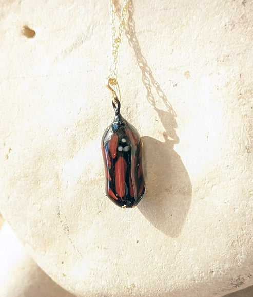 Almost-born Monarch chrysalis pendant – Ancient Child Studios